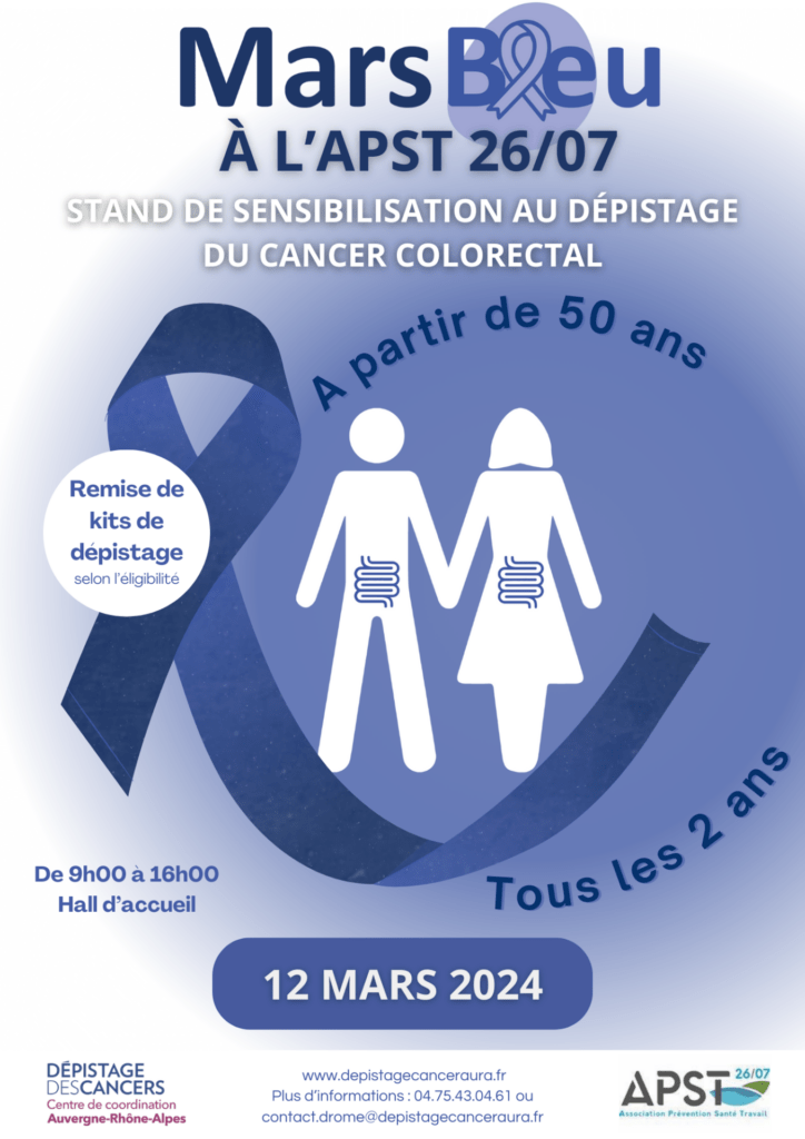 Mars Bleu - Stand de sensibilisation au dépistage - Santé Travail Drôme ...